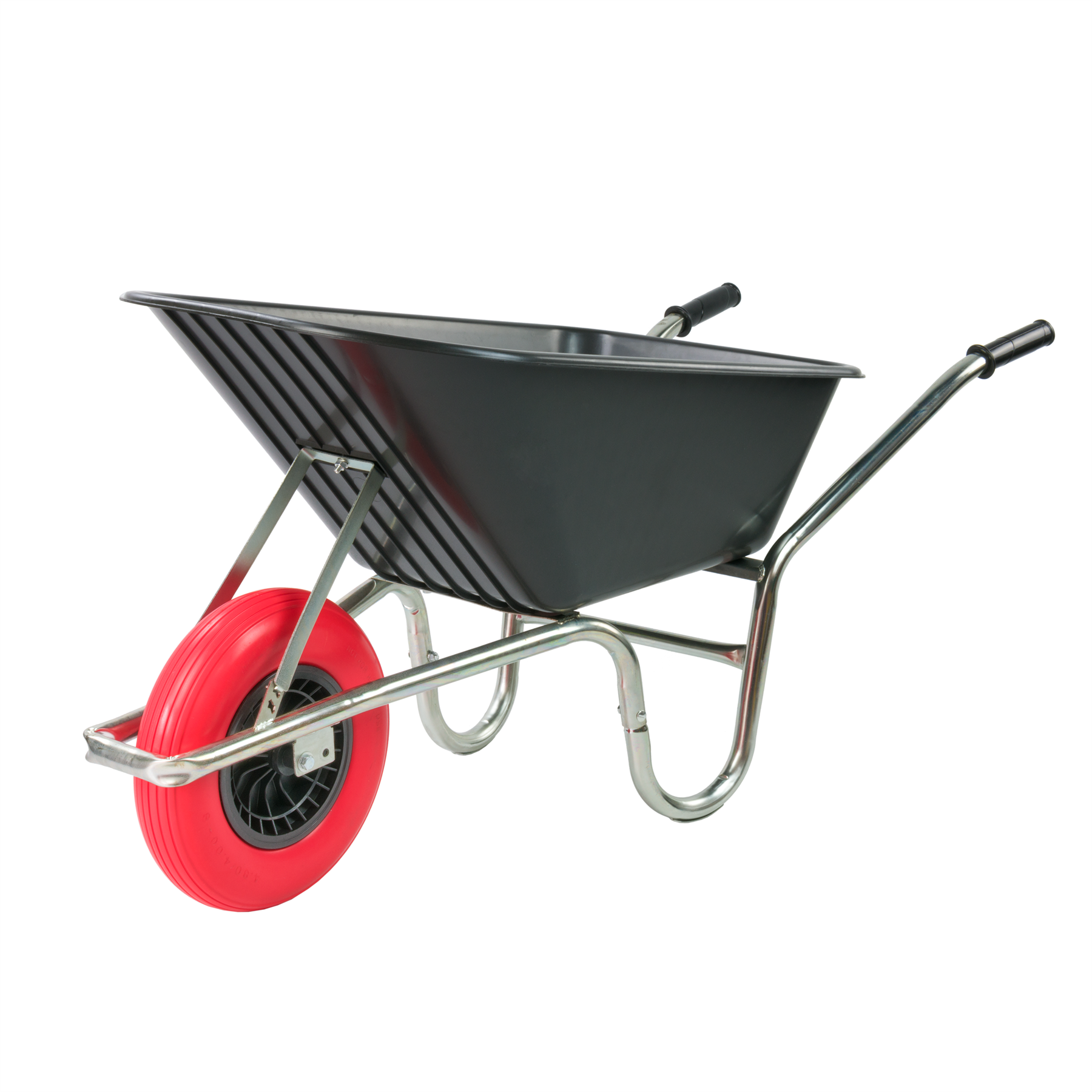KCT Black 110L Galvanised Steel Frame Heavy Duty Wheelbarrow | Outdoor ...