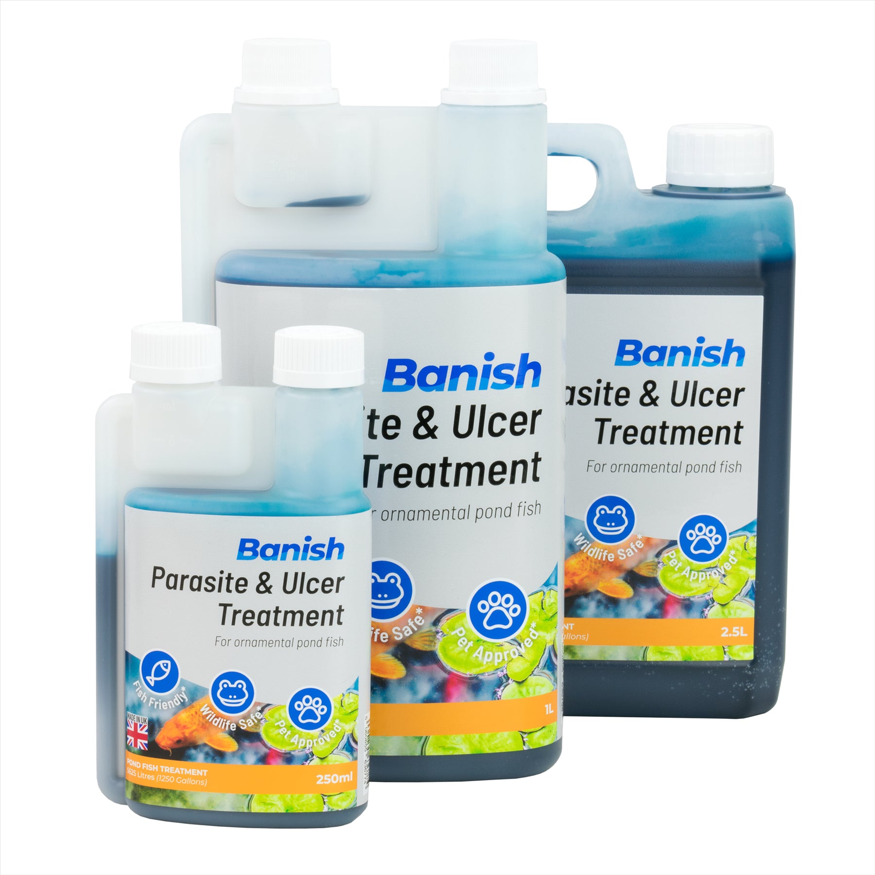 Banish Pond Ulcer & Parasite Treatment - Whitespot Koi Fish Medicine