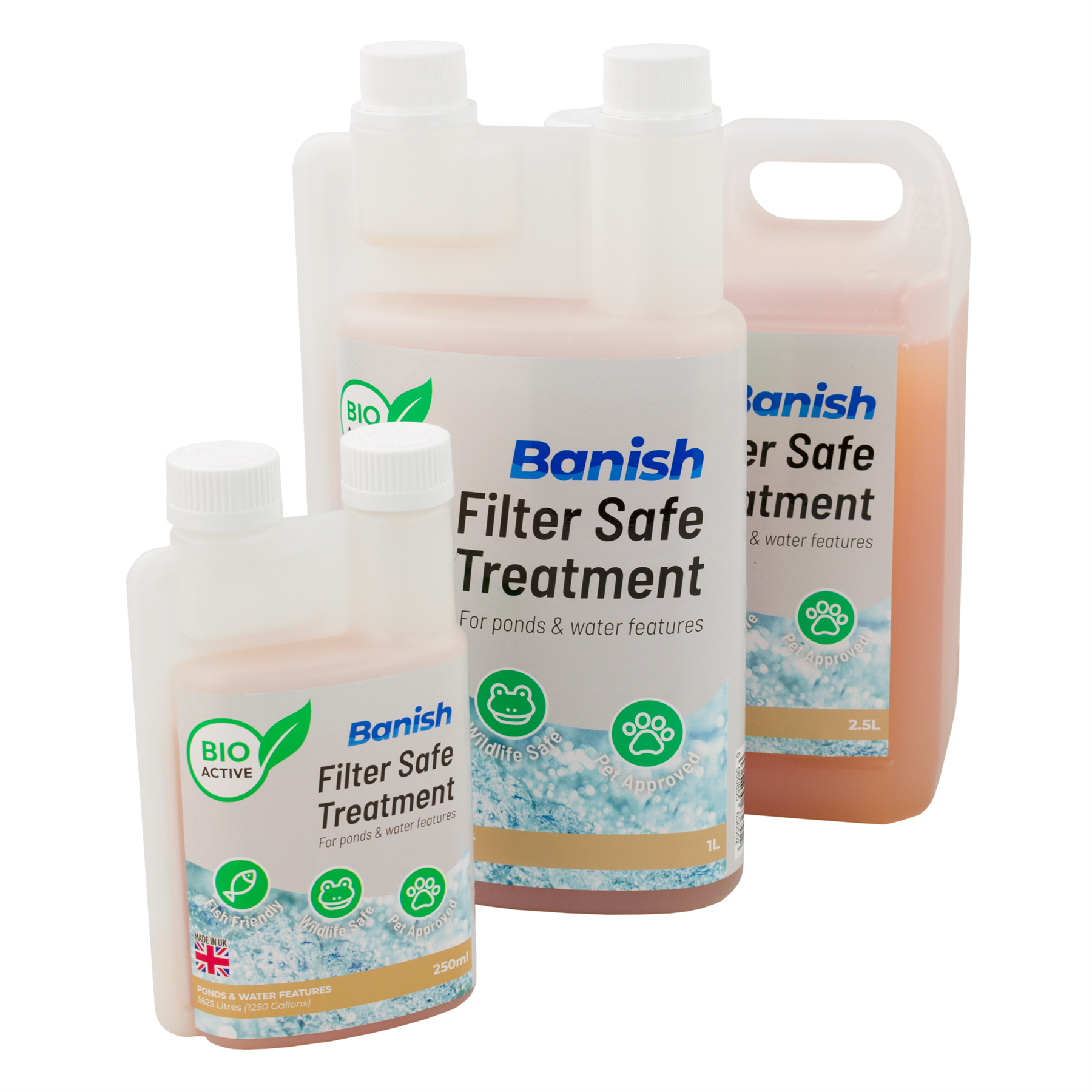 Banish BioActive Filter Safe Treatment - Pond Water Beneficial Bacteria ...
