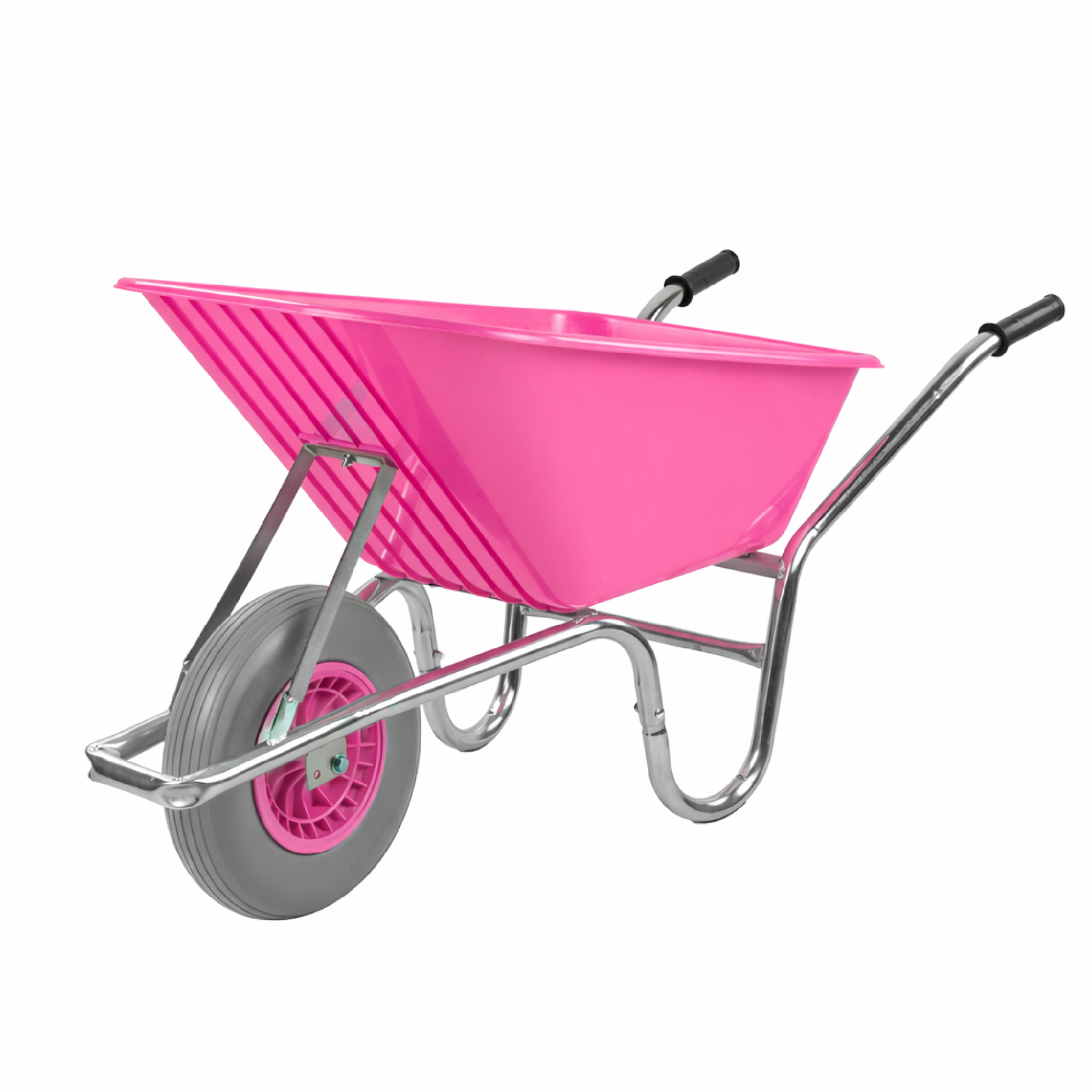 KCT Pink 110L Galvanised Steel Frame Heavy Duty Wheelbarrow | Outdoor ...