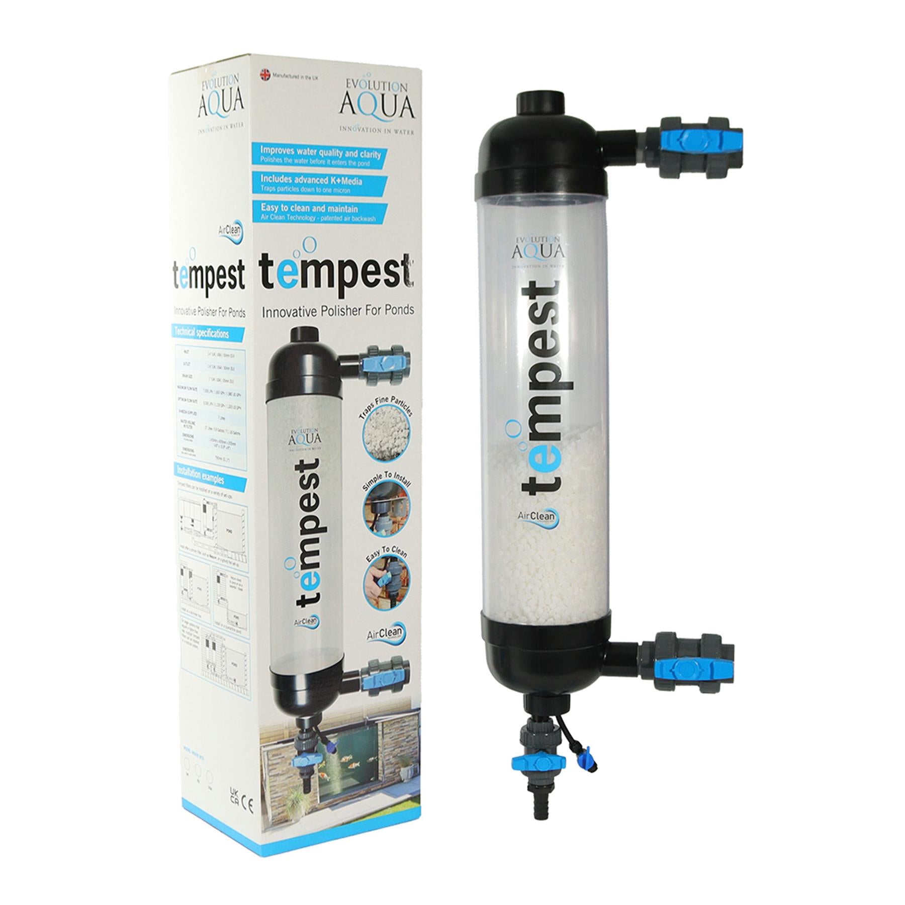 Evolution Aqua Tempest Pond Filter | Small Pond Filtration with K+ Media