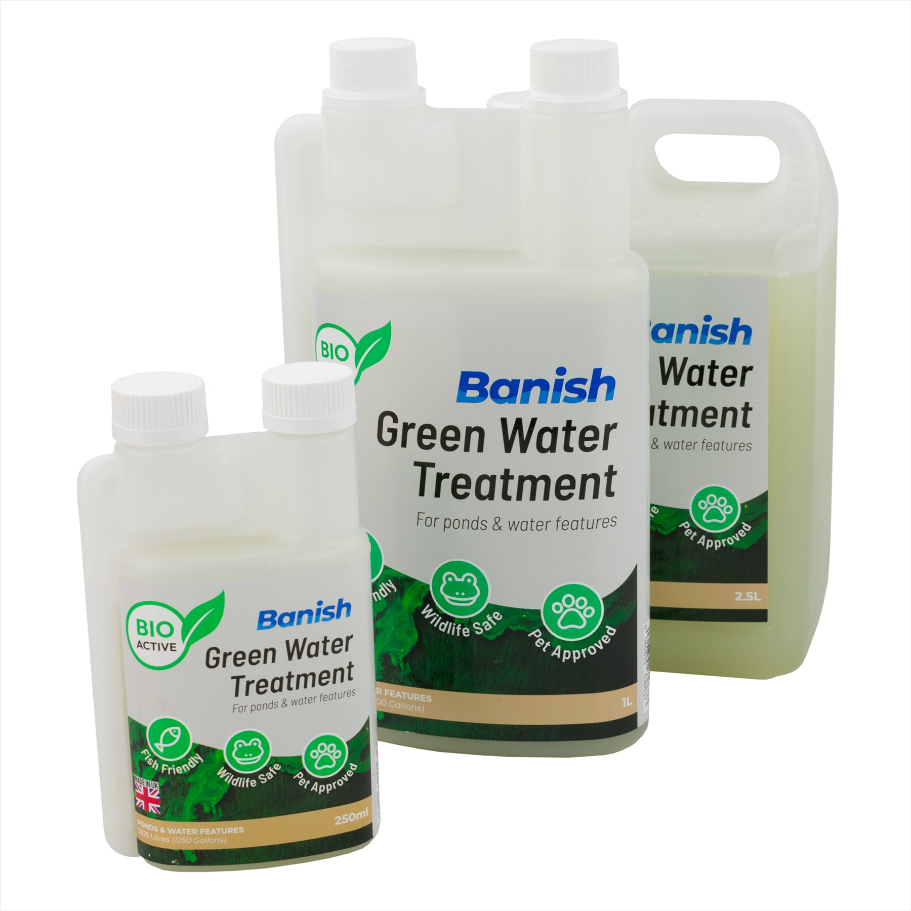 Banish BioActive Greenwater Treatments - Pond Water Natural Cleaner